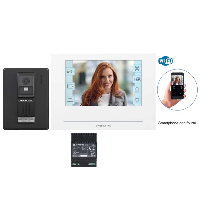 Kit portier vidéo Wi-Fi Aiphone JOS1AW | Moniteur 7’’ + platine saillie ...