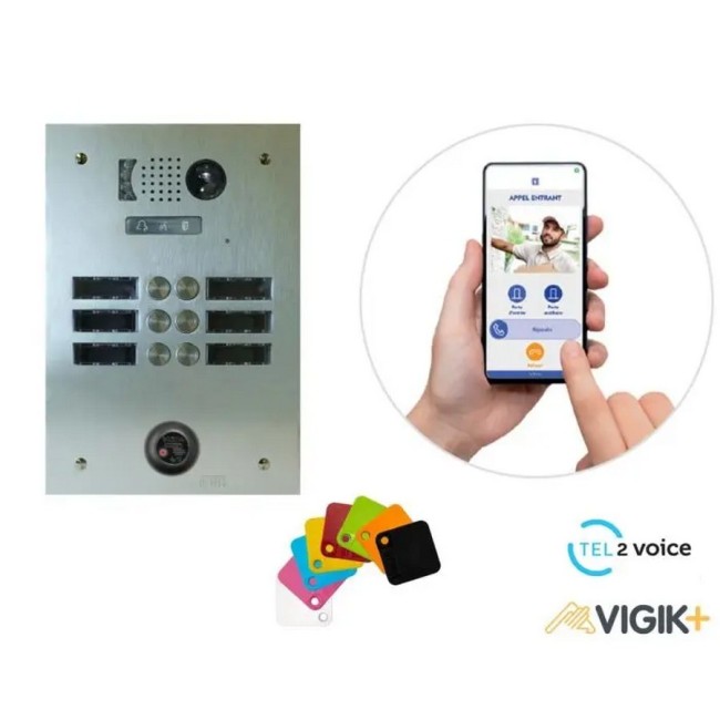 URMET Kit TEL2VOICE 6BP programmé 10 ANS