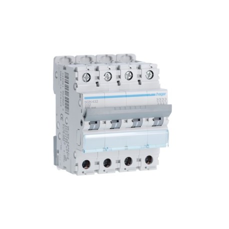 Disj.4P 6-10kA D-32A 4m - DISJONCTEURS MULTI. HAGER NGN432 - Vita Habitat